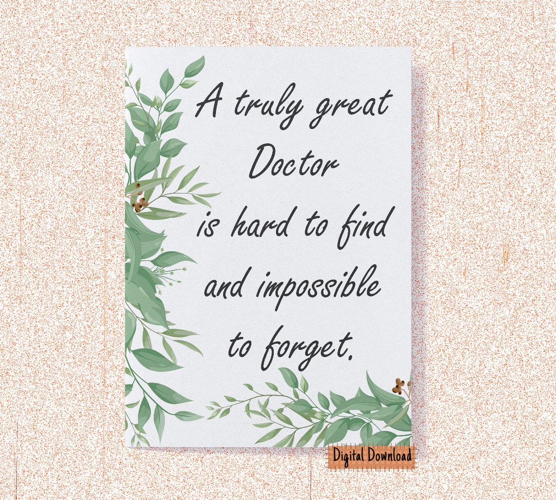 Printable Doctor Card Thank You Card for Doctor - Etsy