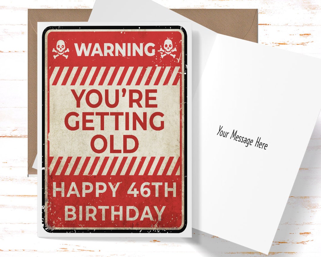 Funny 46th Birthday Card for Him, 46th Birthday Card for Best Friend ...