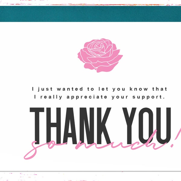 Thank You for Your Support Card - Etsy