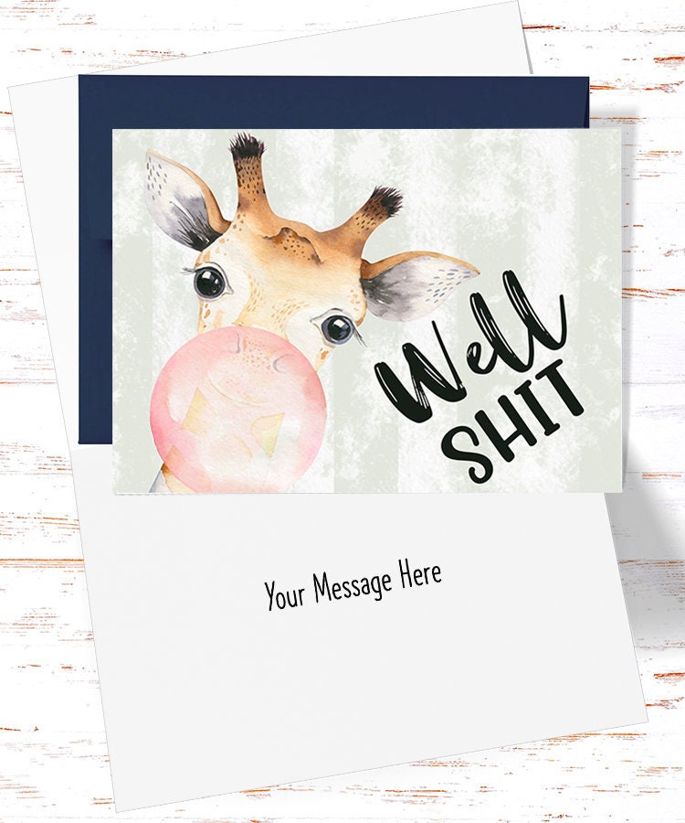 Well Shit Sympathy Card Funny Giraffe Card Sorry Card - Etsy