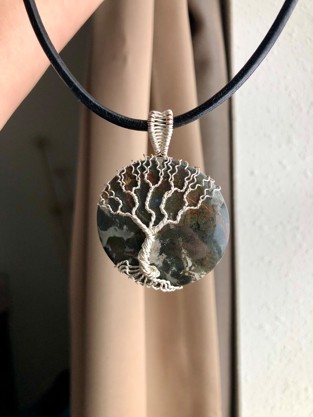Tree of Life Wire Wrap Necklace, Tree of Life Leather Necklace, Wire ...