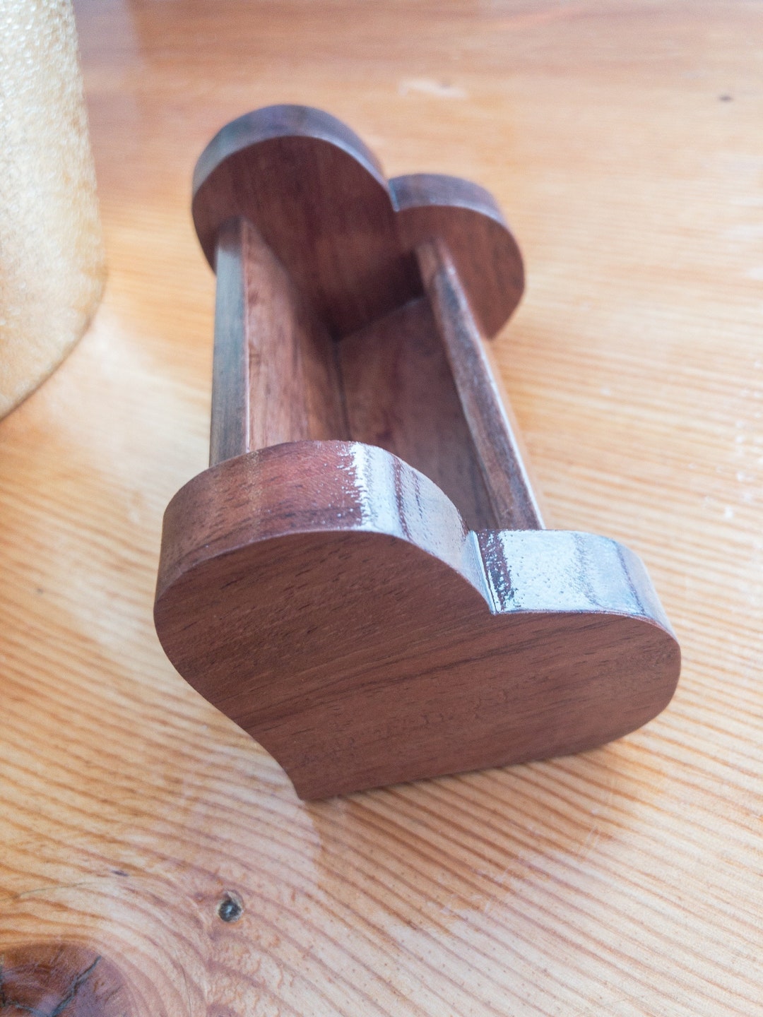 Wooden Heart Post It Note Holder, Wooden Office Accessories, Square ...