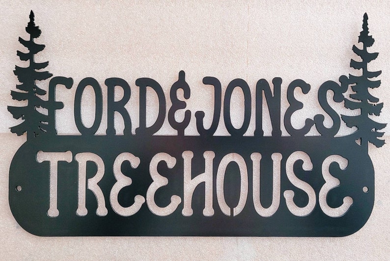 Tree House Sign Custom Sign Personalized Gifts Kids Outdoors Metal Art ...