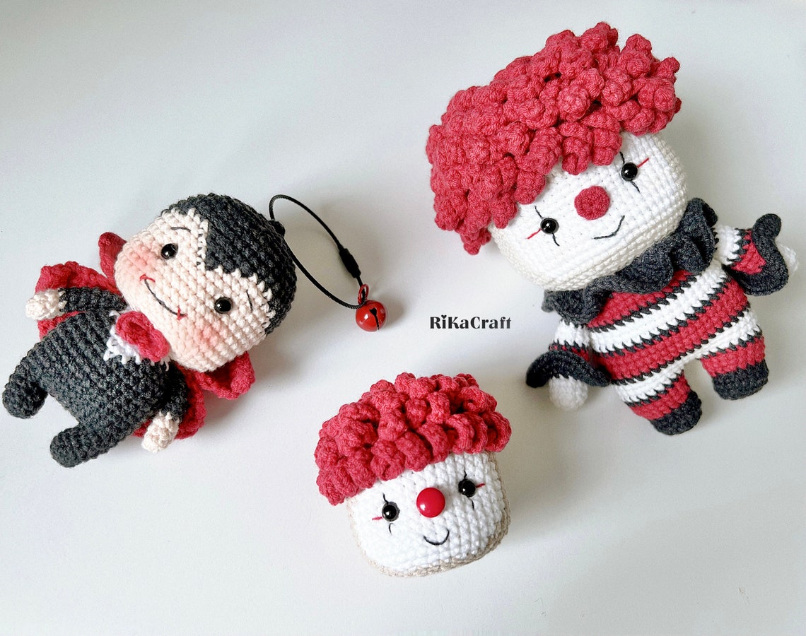 Clown Keychain Amigurumi Crochet Pattern - Etsy