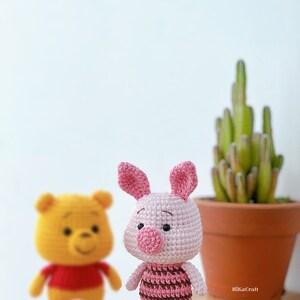 Piglet Crochet Pattern Keychain, Crochet Winnie the Pooh, Amigurumi ...