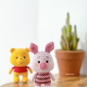 Piglet Crochet Pattern Keychain, Crochet Winnie the Pooh, Amigurumi ...