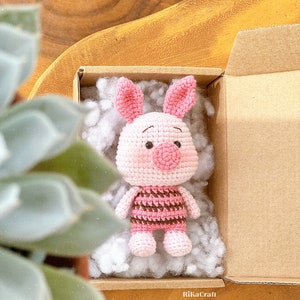 Piglet Crochet Pattern Keychain, Crochet Winnie the Pooh, Amigurumi ...