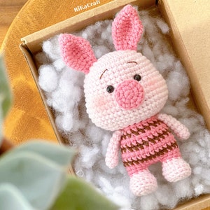 Piglet Crochet Pattern Keychain, Crochet Winnie the Pooh, Amigurumi ...