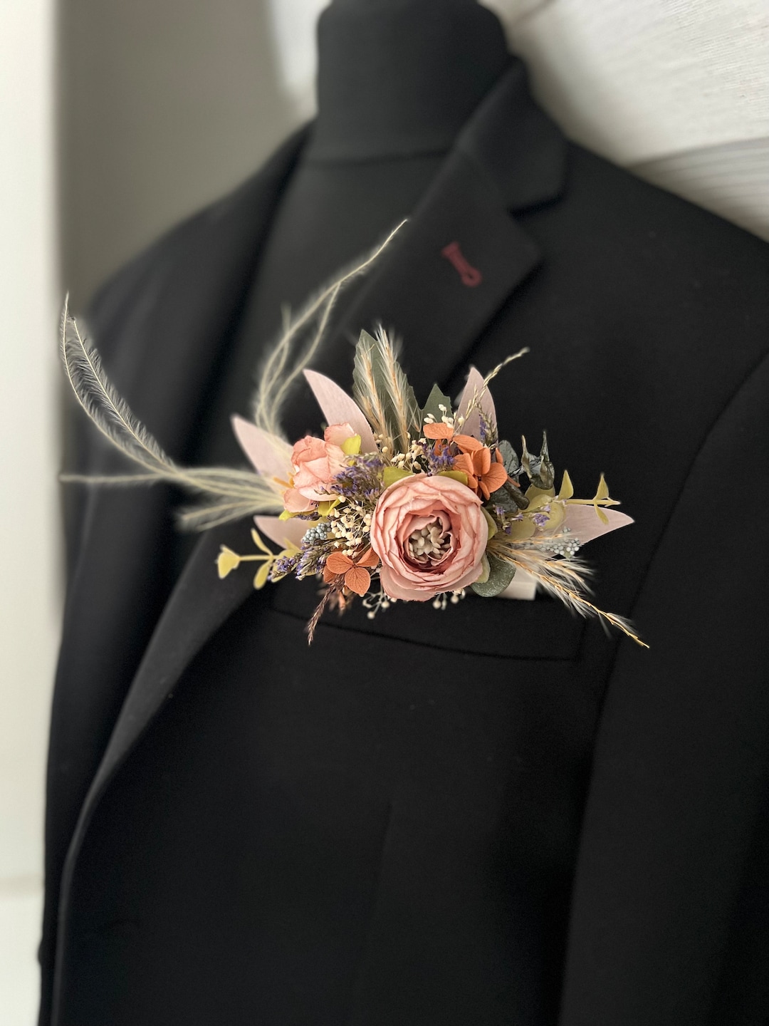 Woodland Pocket Boutonniere Boho Wedding Groom's Accessories Rustic ...