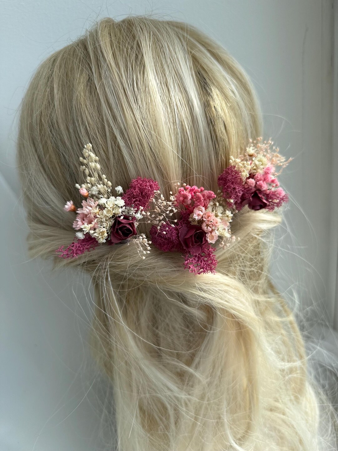 Colorful Hair Pins Burgundy Red Rose Pink Purple Clips Fuchsia Bridal ...