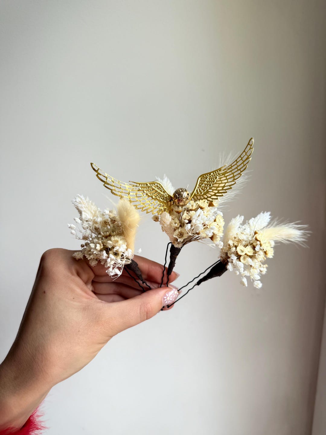 Gold Snitch Hair Piece Alway Hair Accessory Dried Flower Hair Piece ...