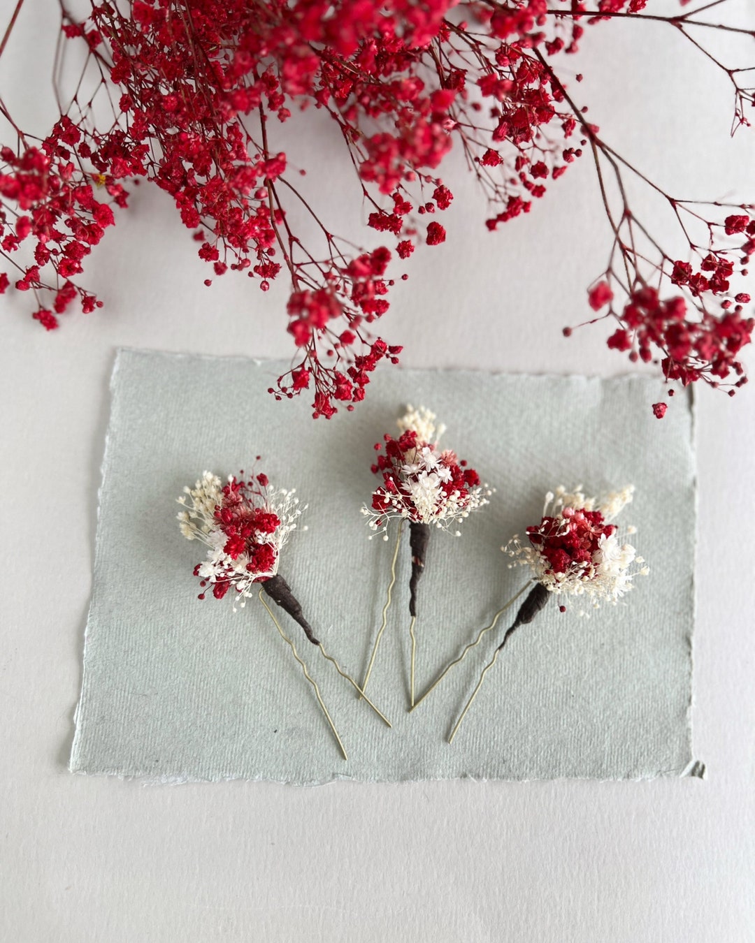 Red Wedding Hair Pins Fall Hair Piece Autumn Wedding Hair Accessories ...