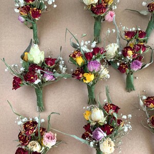 Dried roses bouquet Colorful flower small bouquet Natural | Etsy