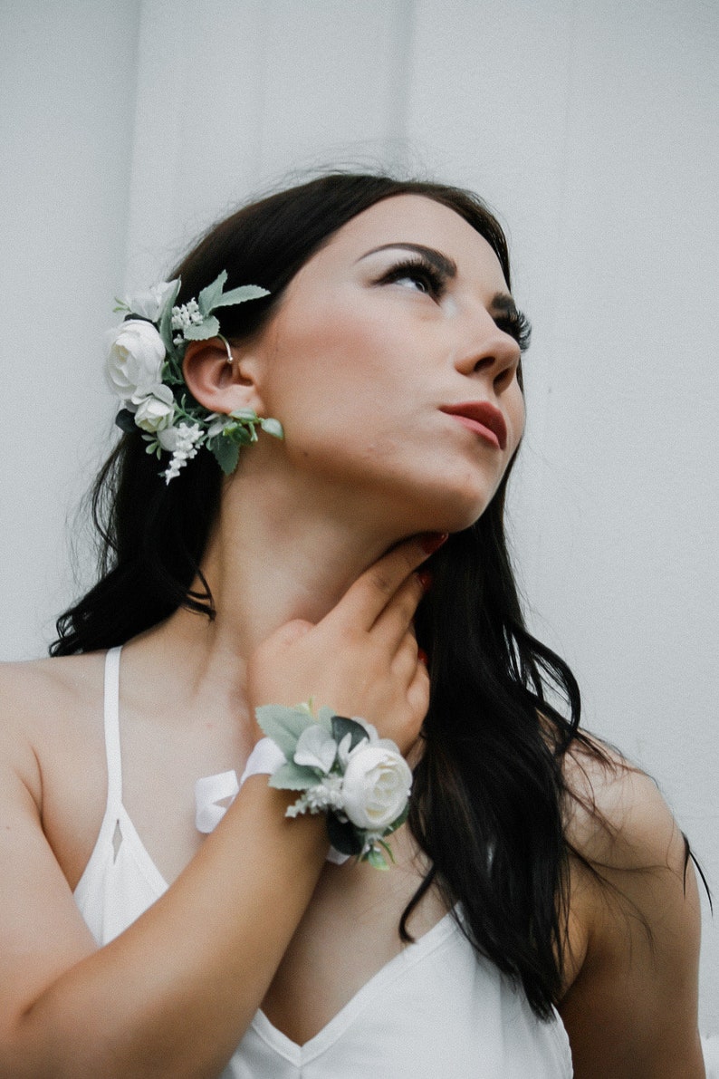 Flowers Ear Cuff Earrings Dried Flower Hair Pins Flower Ear Climber ...