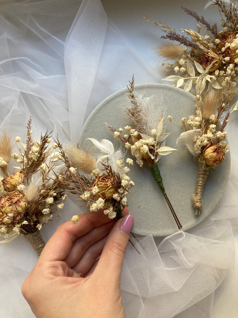 Boho Hair Pins Dried Flower Bouquet Bohemien Hair Accessory Rustic ...