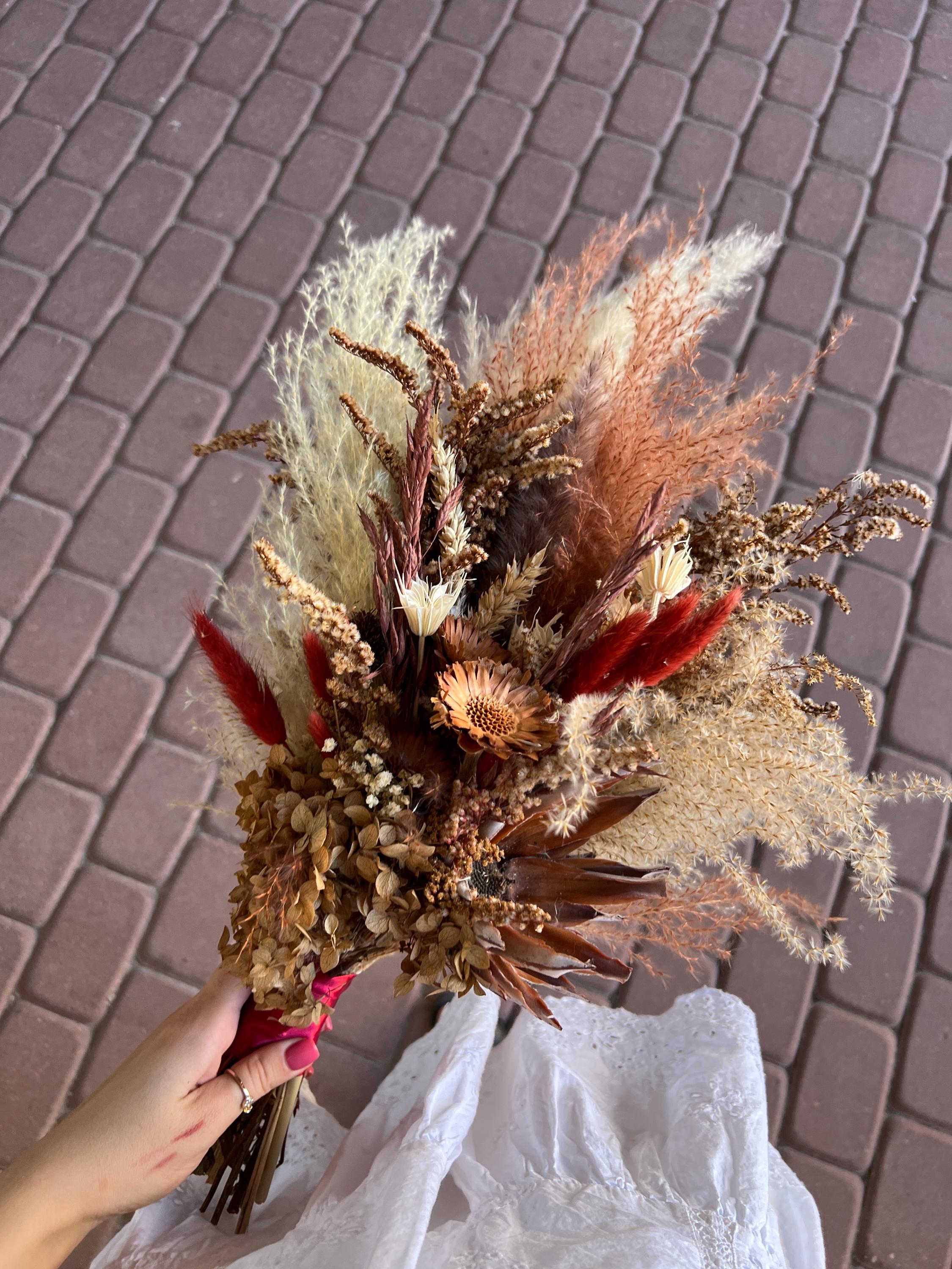 Dried Flower Hair Piece Orange Hair Comb Bridal Rust Hair Piece Boho ...