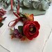 Bridal Burgundy Flower Bracelet Terracotta Wedding Accessory Rust ...