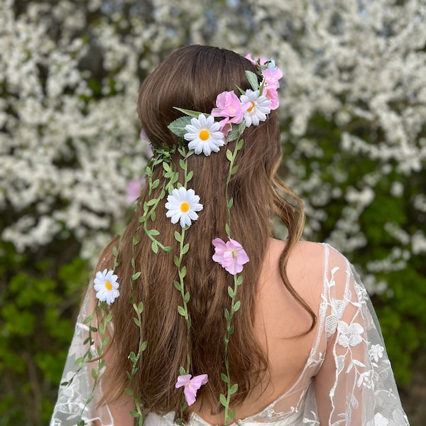 Pink Flower Crown - Etsy