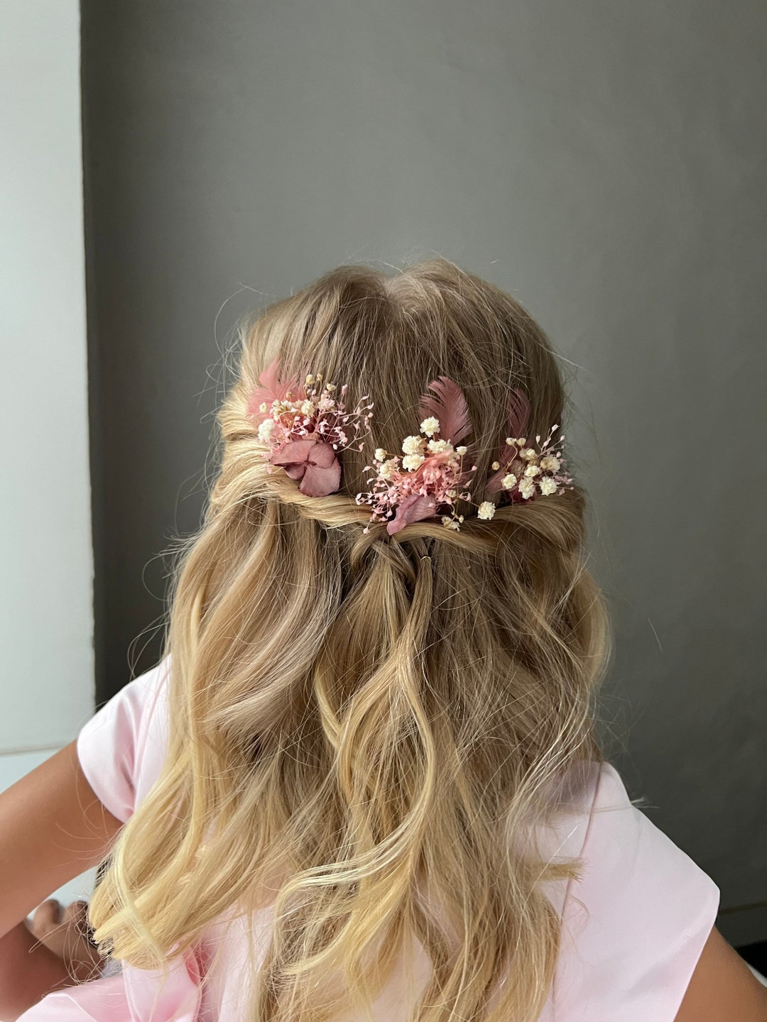 Flower Girl Headband Light Pink Flower Hair Pins Flower Girl Crown ...