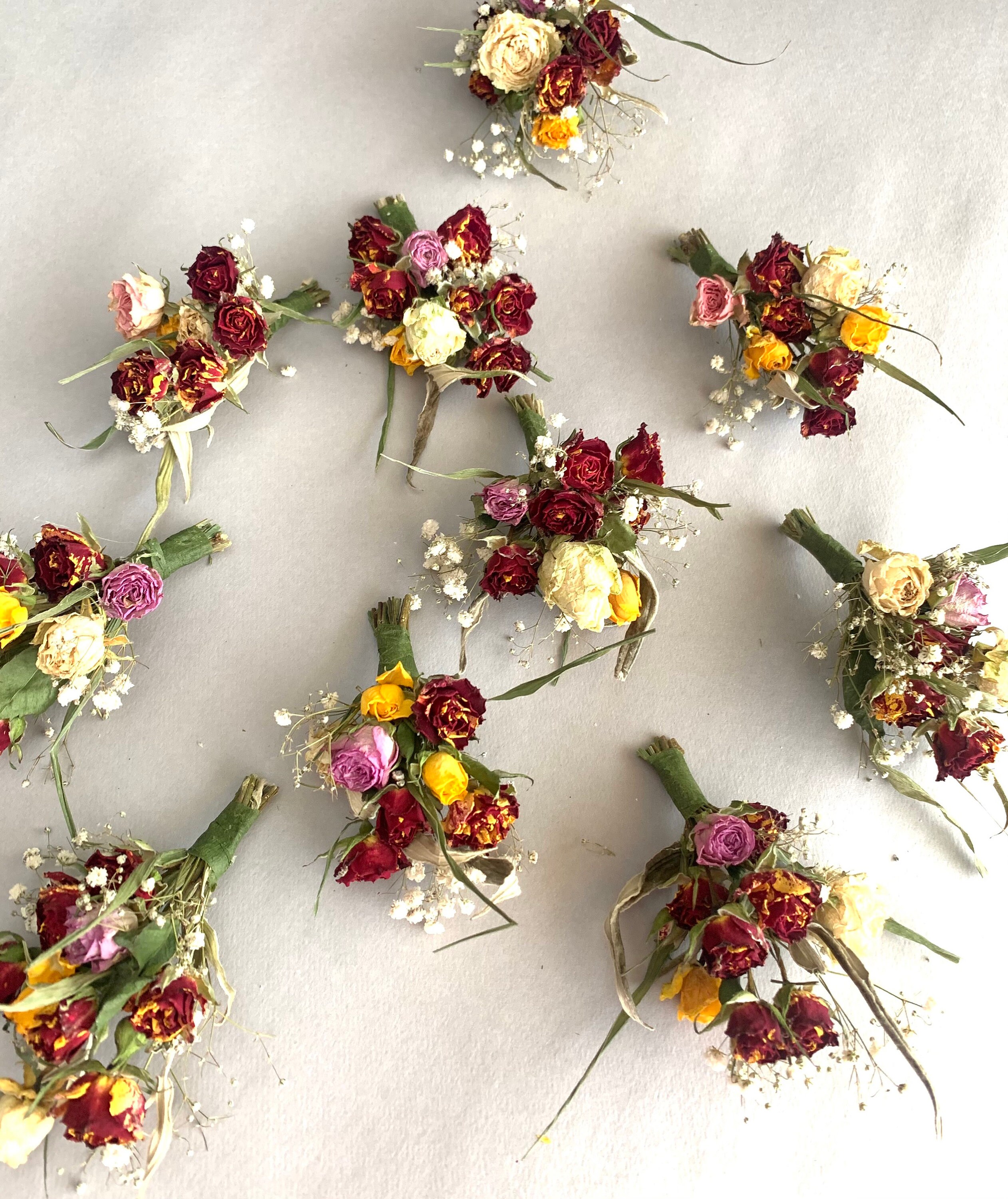 Dried roses bouquet Colorful flower small bouquet Natural | Etsy