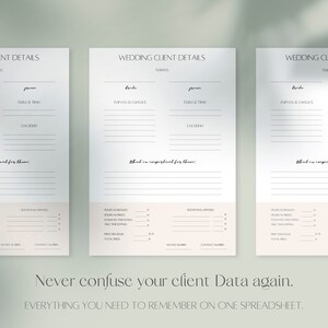 Wedding Photography Client Spreadsheet, Photography Session Planner ...