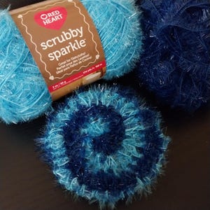 Sparkly Swirl Scrubby, Crochet Dish Scrub, DIY Scouring Pad - Etsy