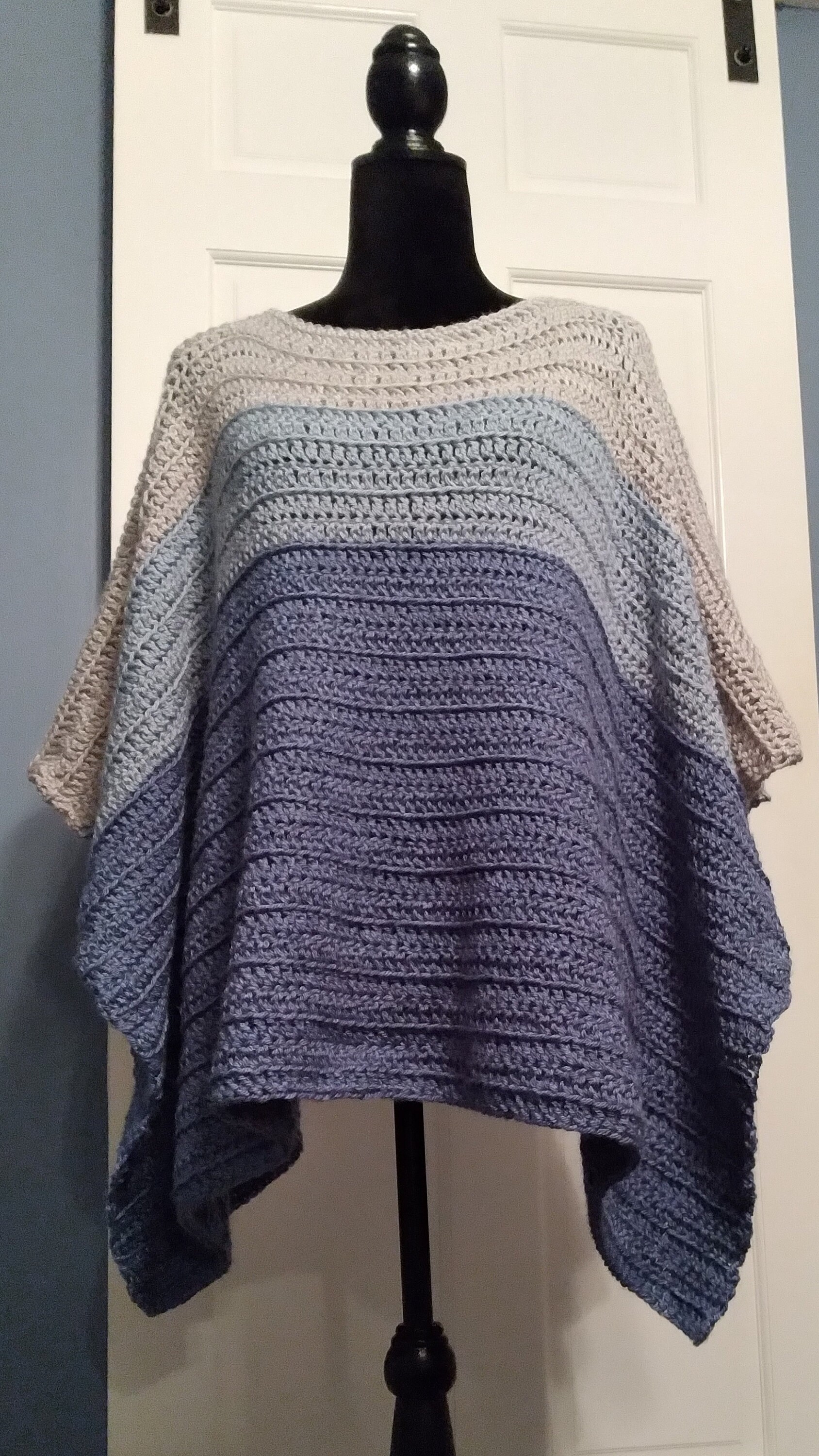 Colorblock Poncho Crochet Pattern, Modern Crochet, Striped Poncho ...