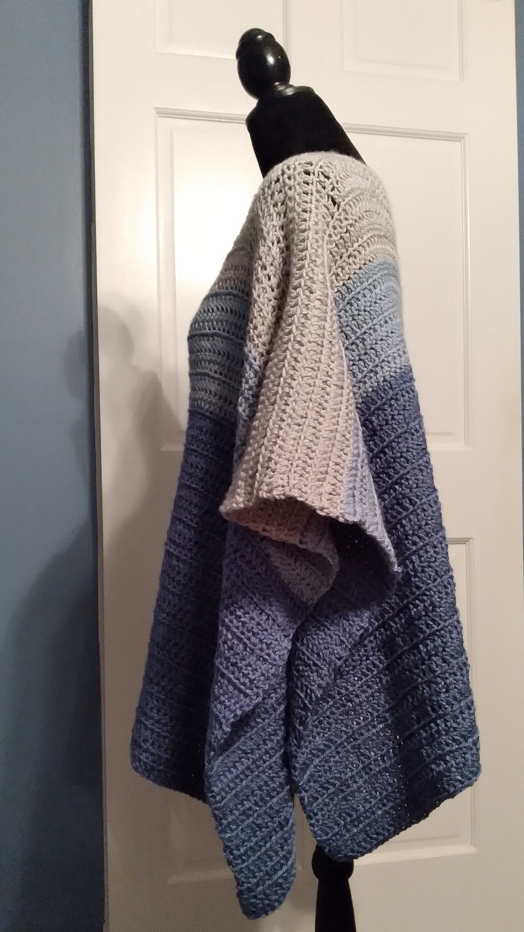 Colorblock Poncho Crochet Pattern Modern Crochet Striped - Etsy