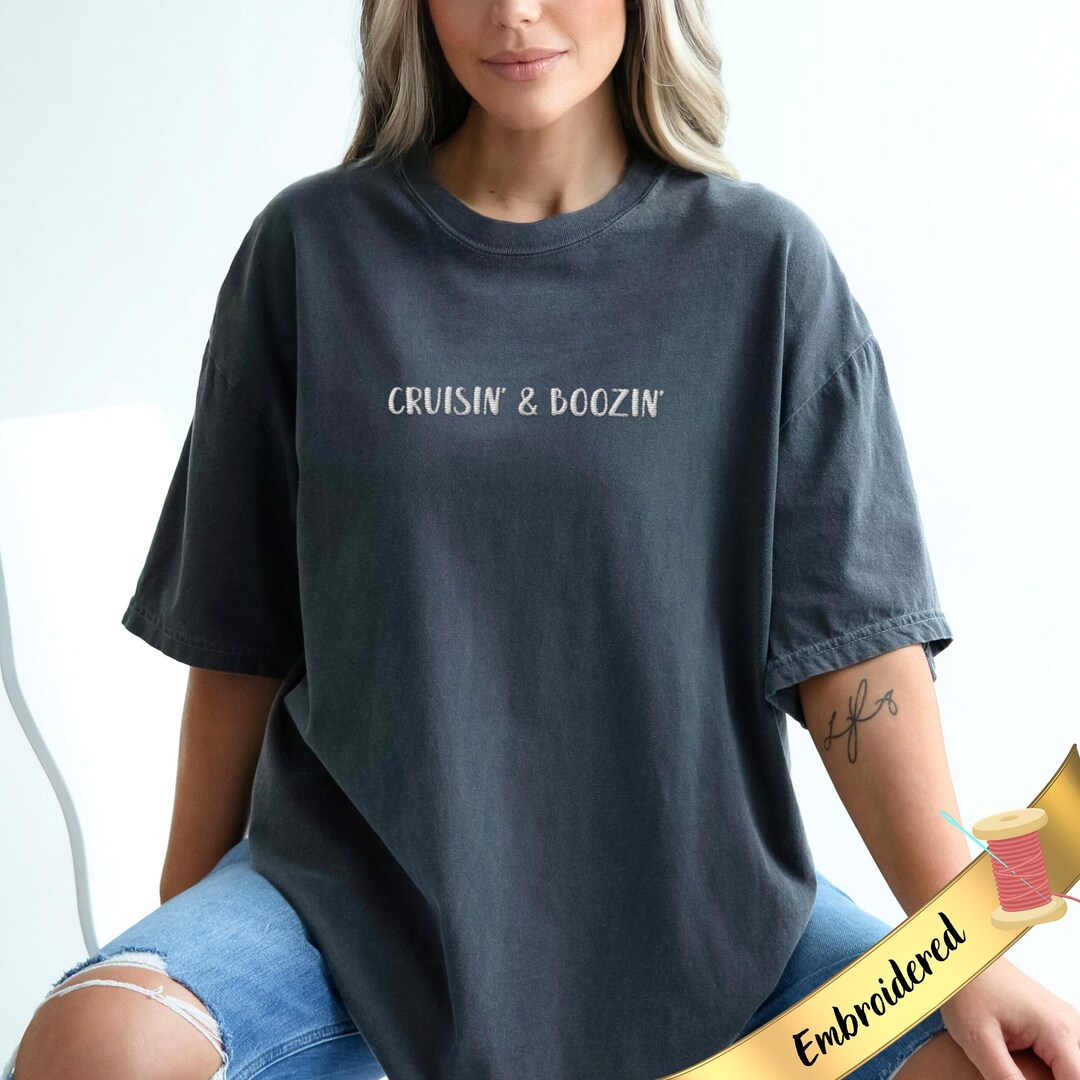 Embroidered Cruisin' and Boozin' Shirt, Bachelorette Shirt, Cruise ...