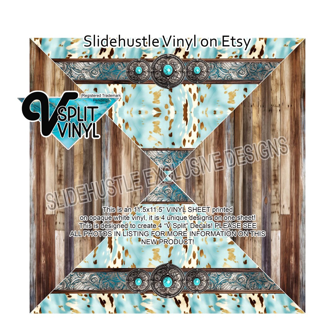 Slidehustle Vsplit Vinyl, VSPLIT Printed Adhesive Vinyl, Western Vinyl ...