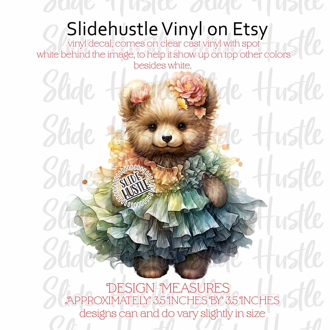 Beautiful Watercolor Teddy Bear, Vinyl Tumbler Decal, Teddy Bear ...