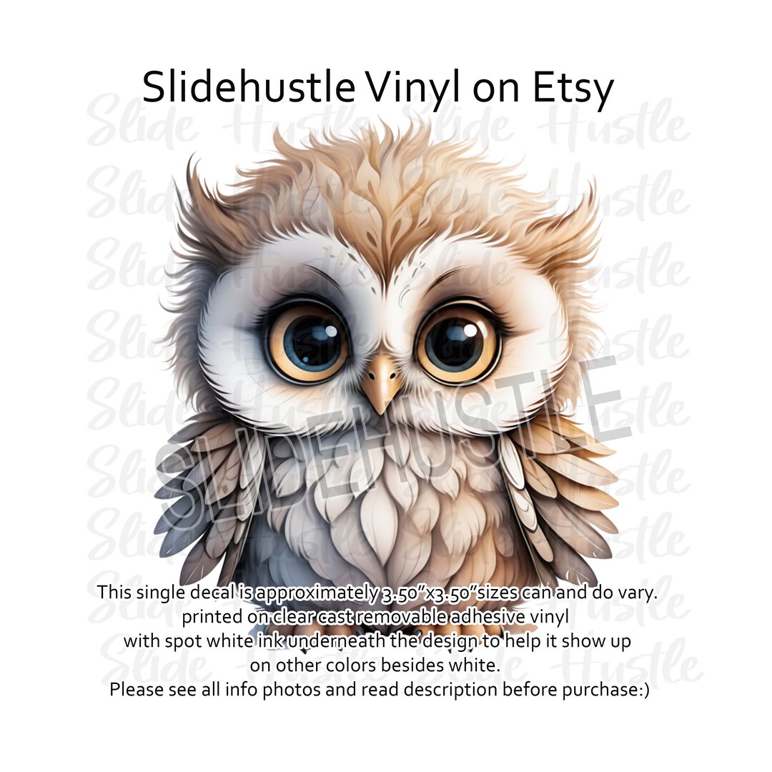 Cute Owl Vinyl Decal, Beautiful Owl Tumbler Decal, Wildlife Decal Spot ...