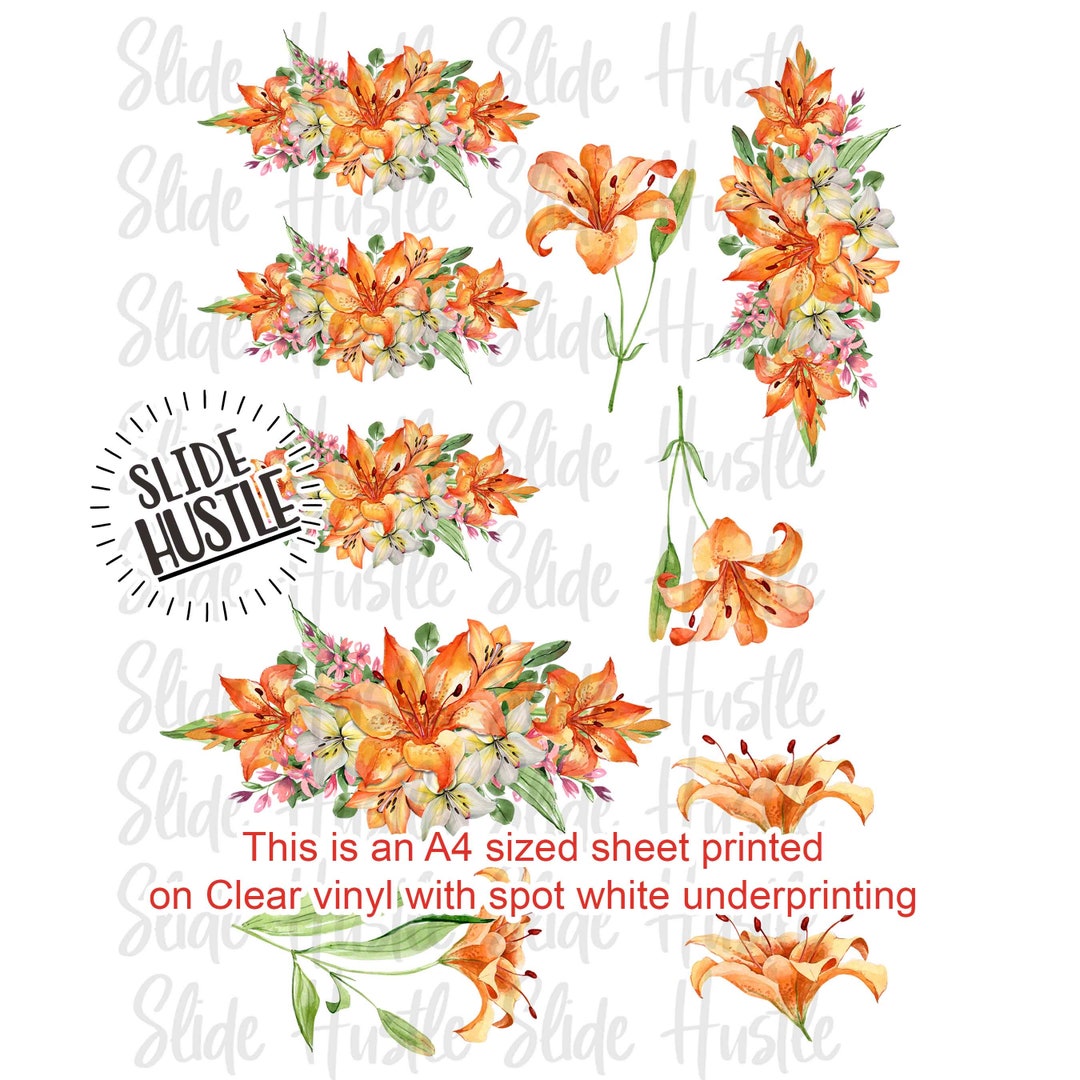 Full Sheet Lilly Vinyl Element Sheet, Lilly Vinyl Tumbler Decal ...