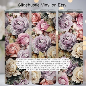 Roses, Romantic, Printed Vinyl Roses, Tumbler Vinyl With Roses, Indoor ...