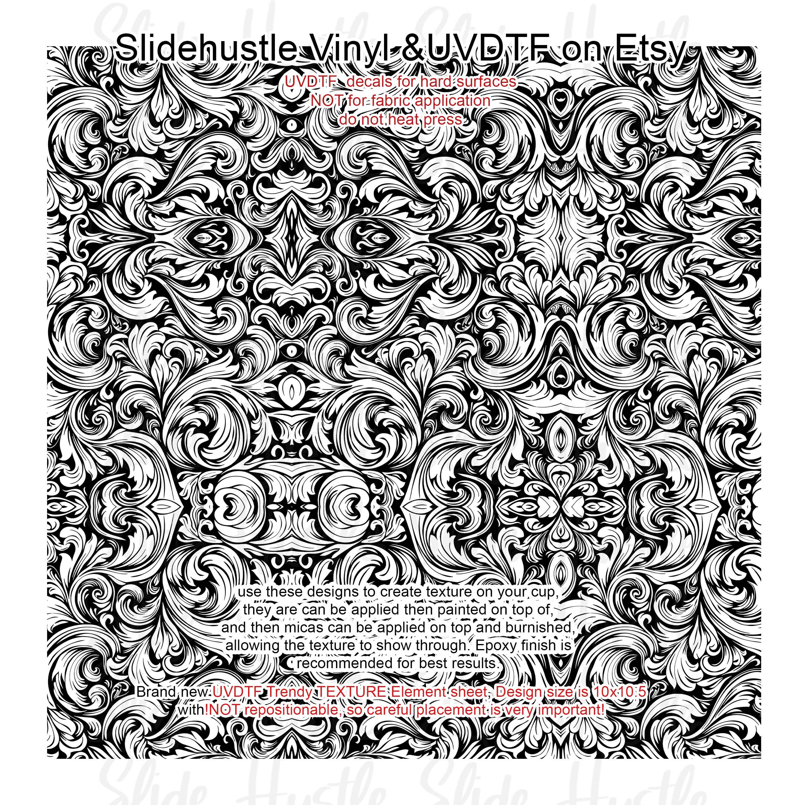 Slidehustle UVDTF Tooled Leather Texture Sheet, UVDTF Texture Sheet ...