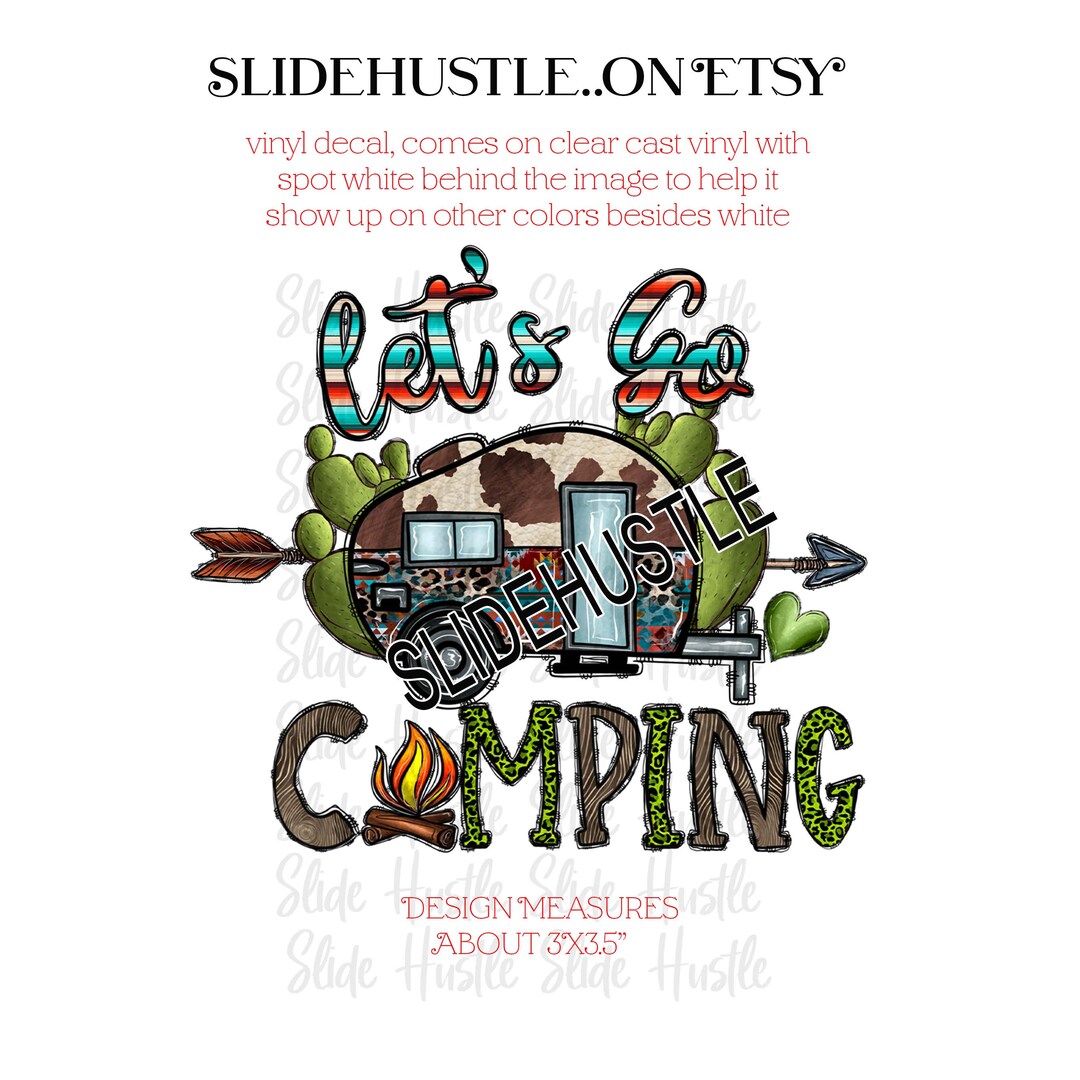 Let's Go Camping, Funny, Funky Camping Deal, Tumbler Decal, Printed ...