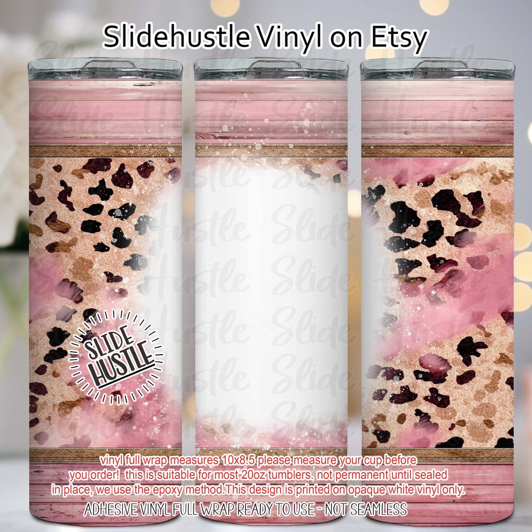 Pink Leopard Mashup, Retro Western Printed Vinyl Tumbler Wrap ...