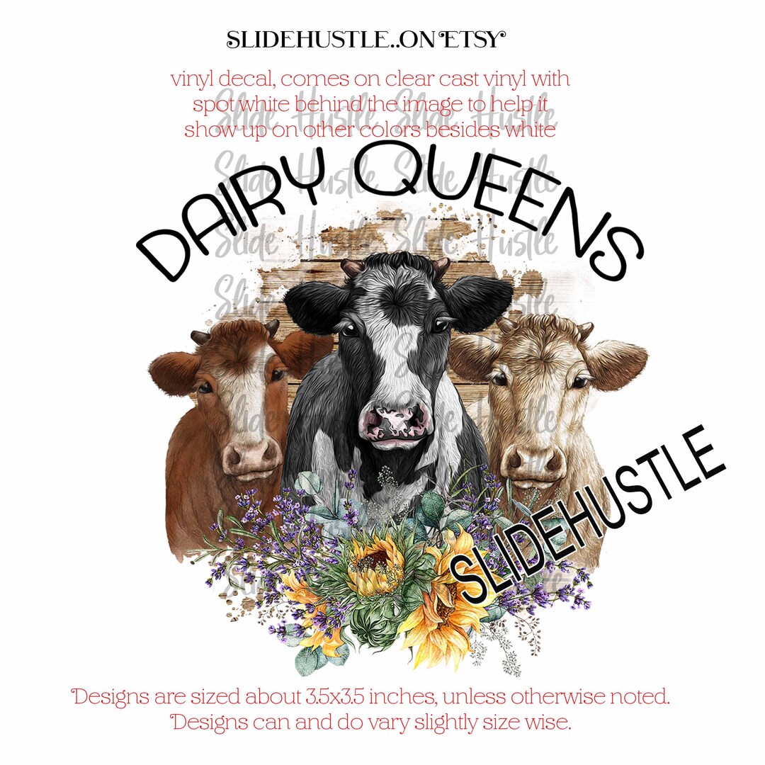 Farm Cows Vinyl Decal, Cow Decal, Dairy Queens Vinyl Decal, 3 Cows ...