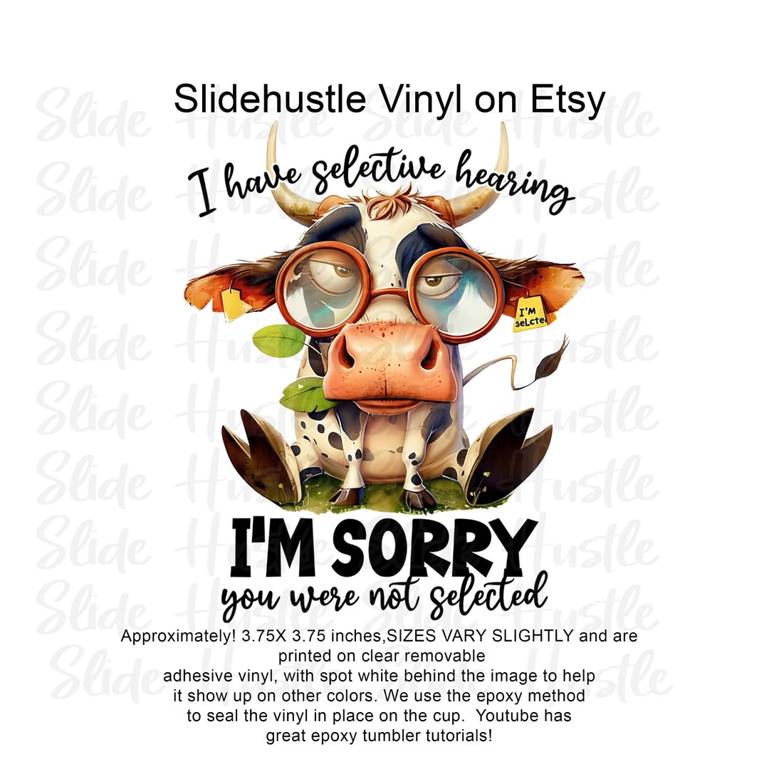Funny Cow, Sarcastic Cow, Sarcastic Printed Vinyl Decal, Clear Cast ...