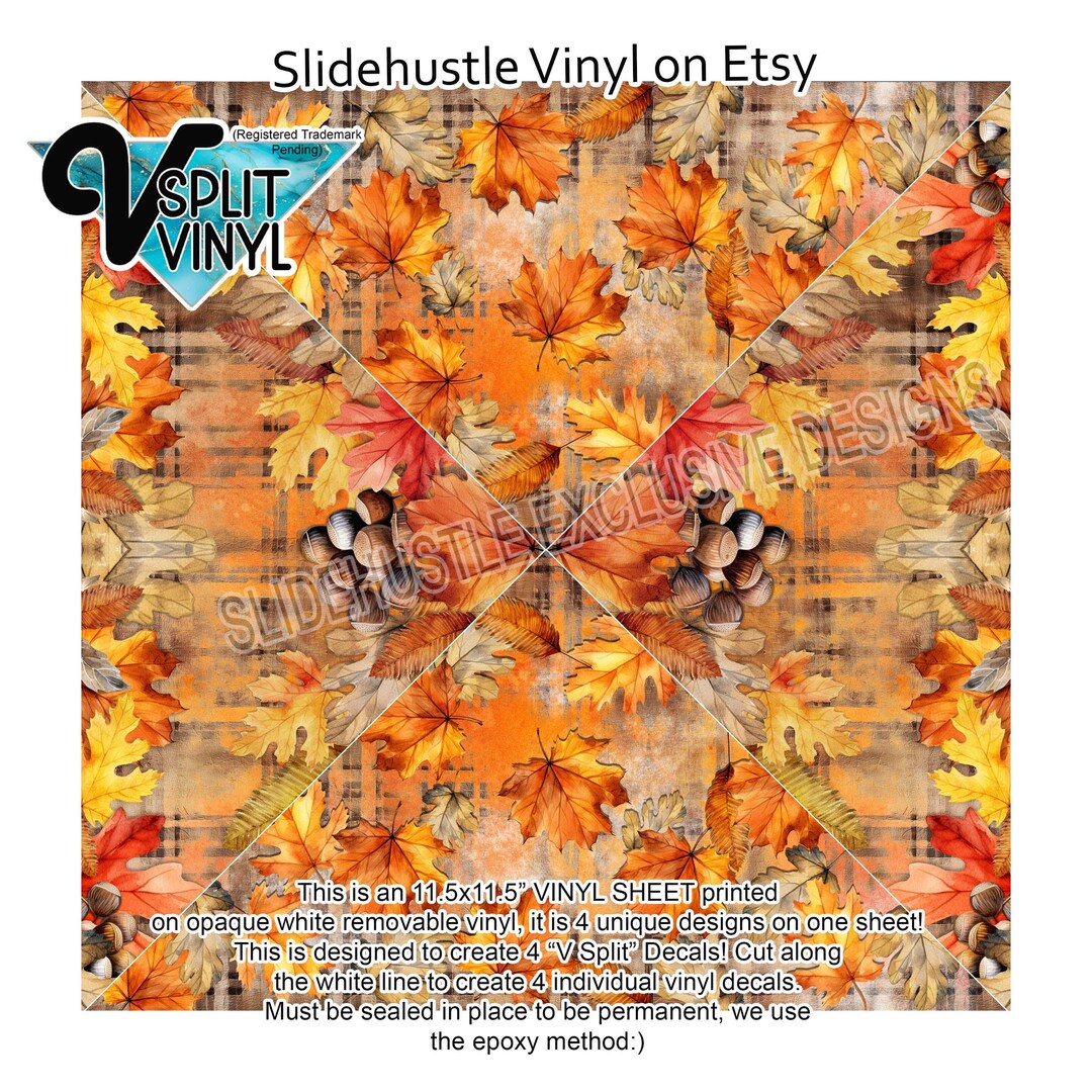 Slide Hustle V Split Vinyl Autumn Leave, Fall, Autumn, Colorful Leaves ...