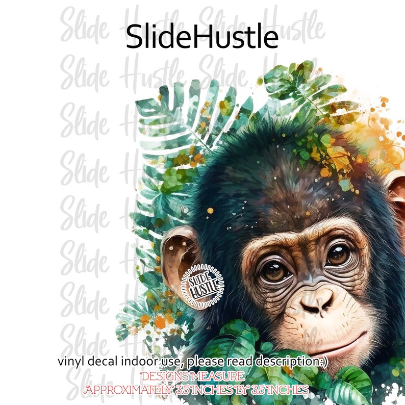 Chimpanzee Cute Chimp Jungle Chimp Vinyl Decal Spot White - Etsy