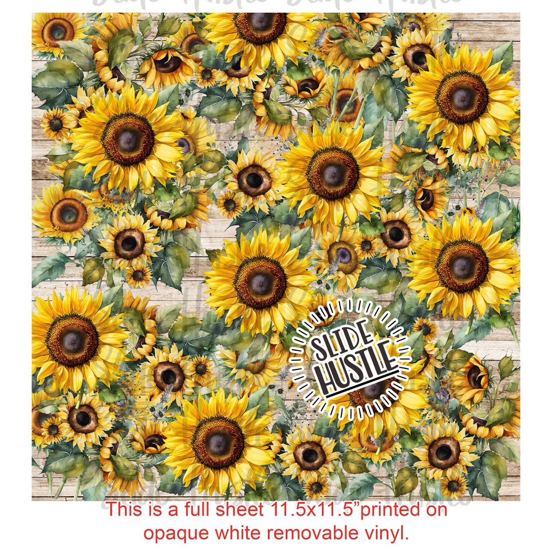 Sunflower Vinyl, Full Sheet, Sunflowers Tumbler Vinyl, Printed on ...