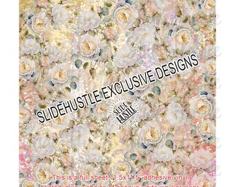 Floral Pattern Vinyl, Pink, Flower, Rose, Printed, Patterned, Sticky ...