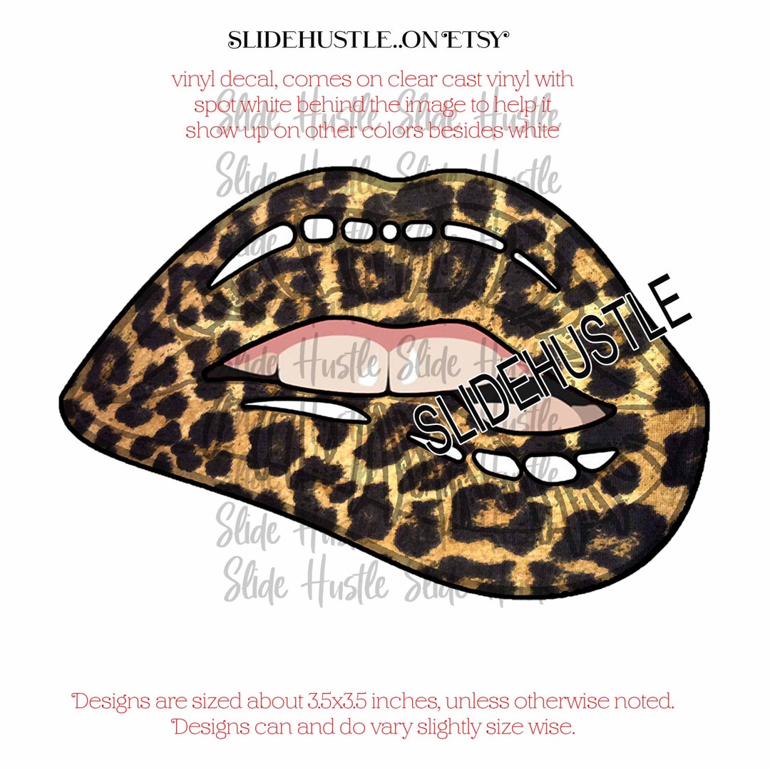 Leopard Lips Vinyl Tumbler Decals, Spot White Printed Vinyl, Vinyl ...