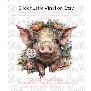 Farm Pig Vinyl Decal, Cute Pig Vinyl Decal, Spot White, Removable Vinyl ...