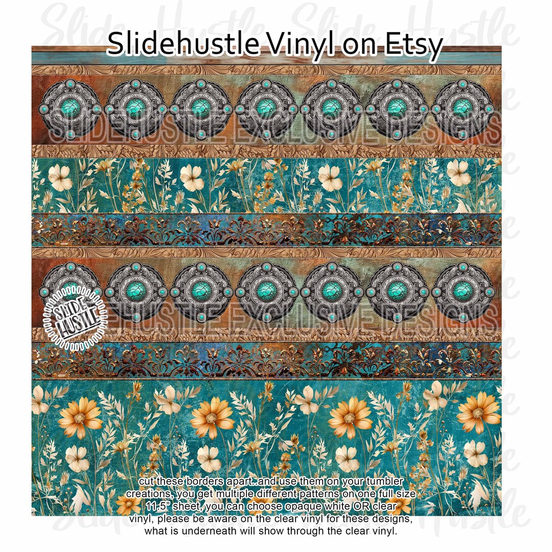 Western, Rustic Printed Adhesive Vinyl Full Sheet, 3deffects, Boho ...