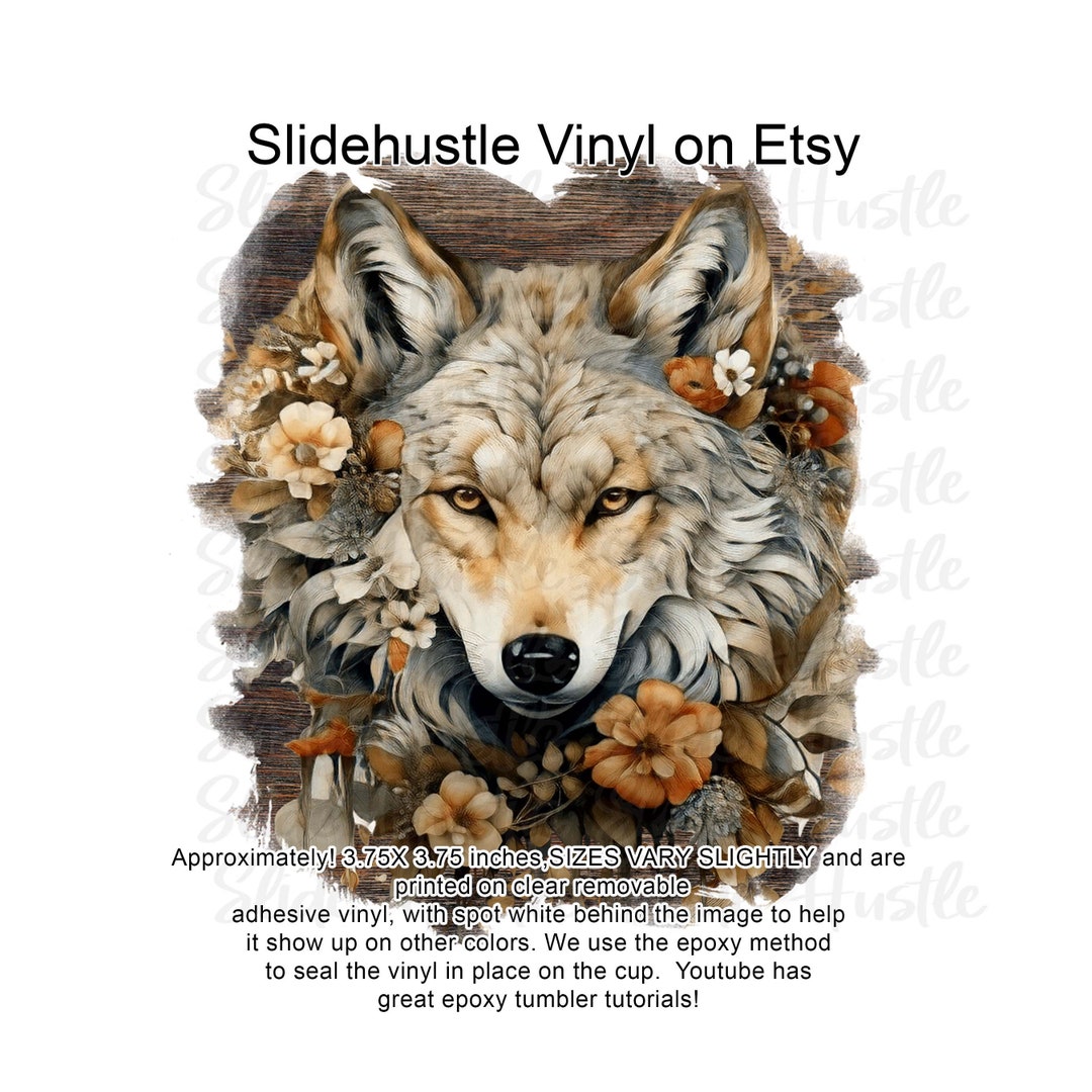 Wolf Printed Vinyl Decal, Wolf Decal Spot White Ink, Clear Cast Decal ...