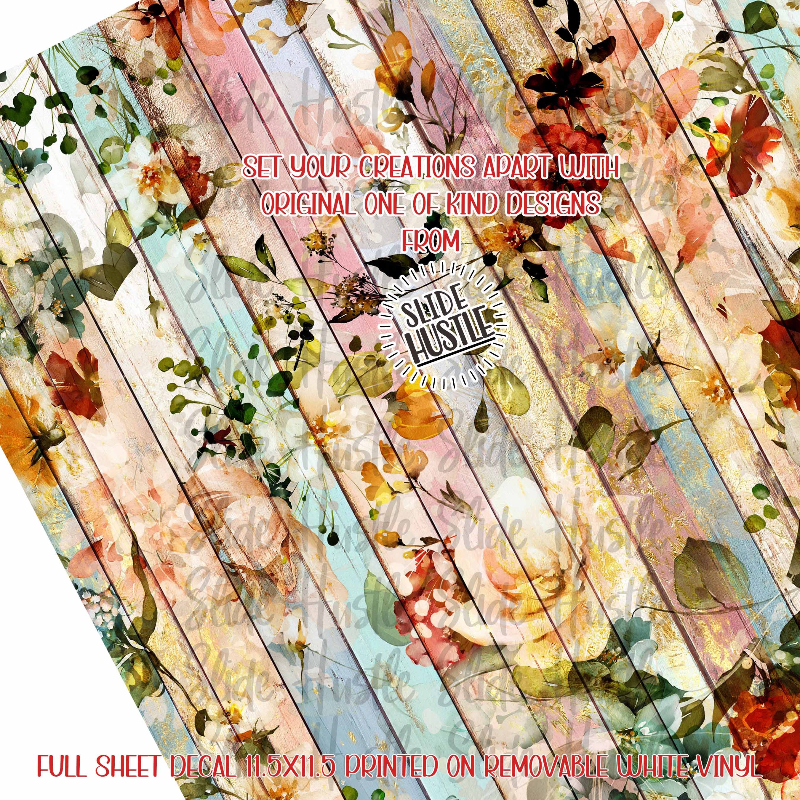 Printed Vinyl, Shabby Chic Printed Vinyl, Rustic, Boho Floral Vinyl ...