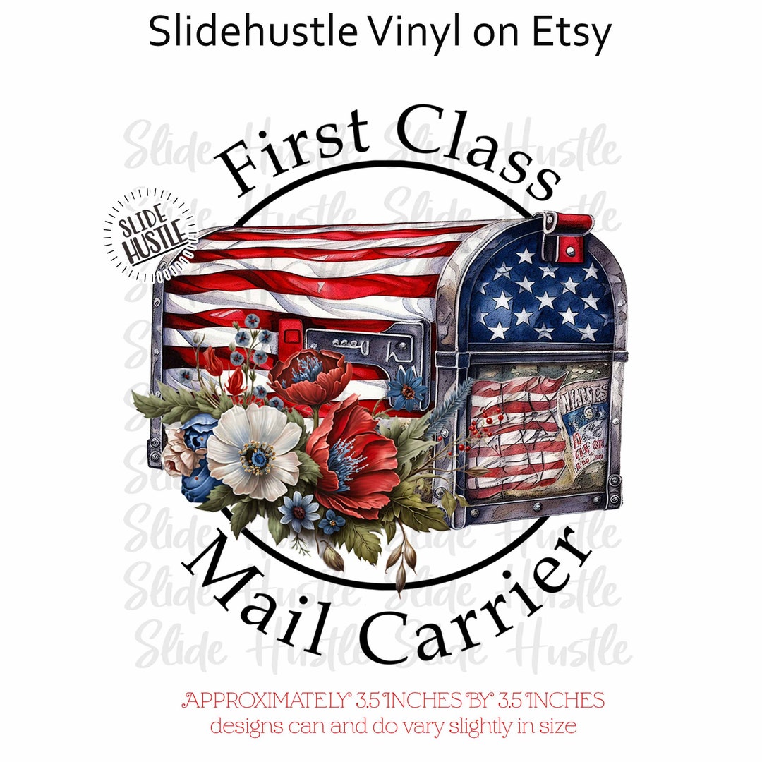 Tumbler Decal, First Class Mail Carrier, Spot White, Ready to Use ...