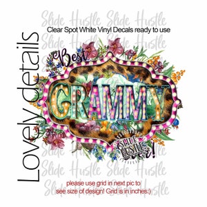 Best Grammy Ever Vinyl Decal, Leopard Marquee Best Grammy, Printed on ...